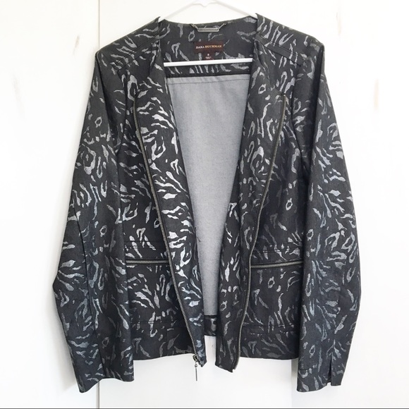 Jackets & Coats | Fun Funky Silver Grey Animal Print Jacket | Poshmark